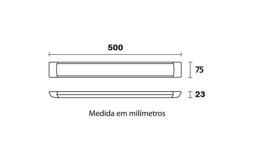 Luminária Led Slim 18W 50CM Sobrepor Blumenau 3000k